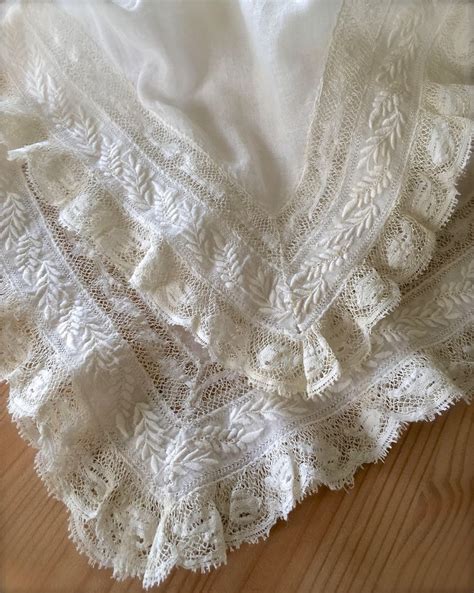 Beautiful Georgian Hand Worked Embroidered Lace Muslin Etsy UK