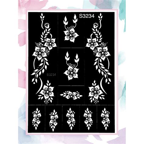 Sticker Inai Viral Sticker Henna Henna Stencil Mehndi Stencil