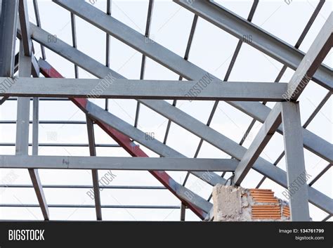 Steel Beams Roof Truss Image Photo Free Trial Bigstock