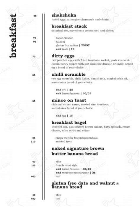 Menu At Naked Kitchen Coffee Bar Sandton Shop U