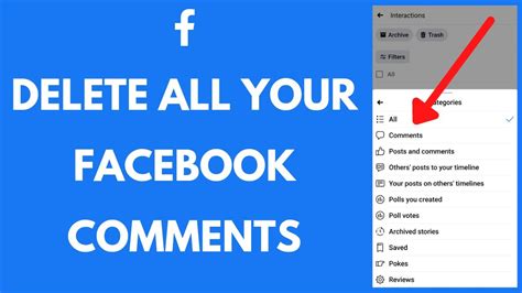 How To See Delete All Your Comments On Facebook Posts Delete