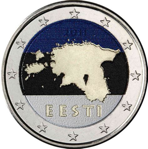 2 Euro Estonie 2011 Carte De LEstonie Couleur 1 Eurocollection Shop