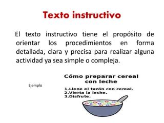 Textos Instructivos Caracter Sticas Pasos Tipos Diagrama Ejemplos Ppt