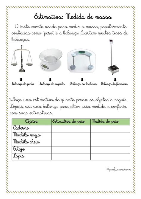 Medida De Massa Ano Educabrilha