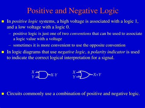 positive negative logic logic gate boolean algebra