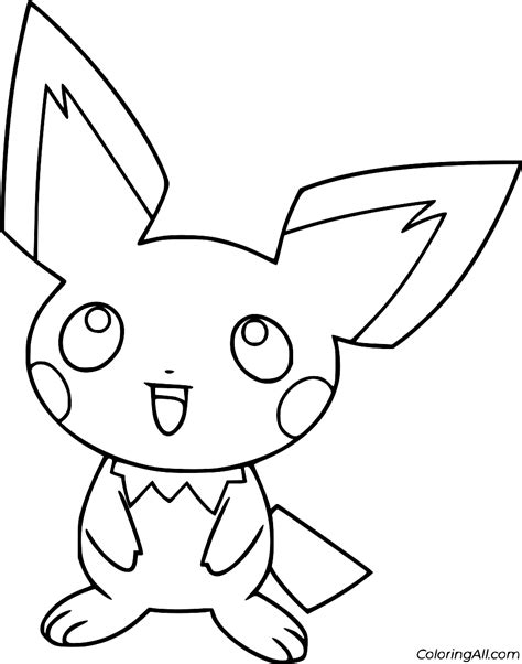 Cute Pichu Coloring Page ColoringAll