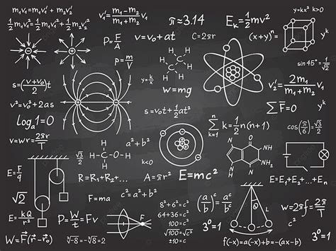 Scientific Formulas Physics Blackboard Education Background Proof