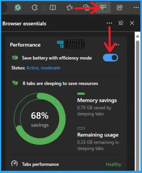 Enable Or Disable Efficiency Mode In Microsoft Edge Device Management