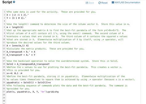 Solved Lab Activity Matlab Least Squares Chegg