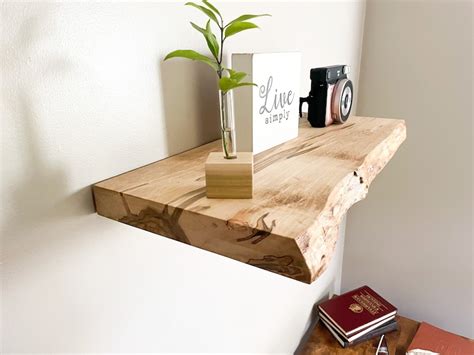 Rustic Live Edge Floating Shelf Shelves Pantry Shelves Etsy