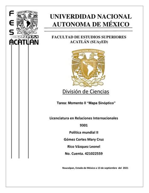 Momento II Mapa Sinóptico Guerra fría LEonel Rico uDocz