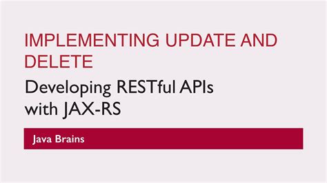 rest web services 20 implementing update and delete youtube