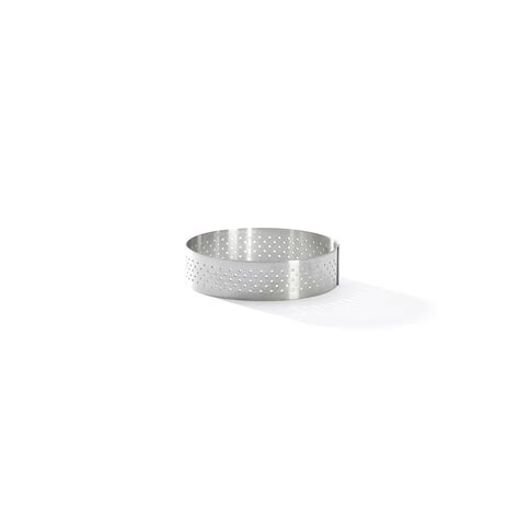 Cercle à tarte rond VALRHONA inox perforé Ht 2 cm acier inox