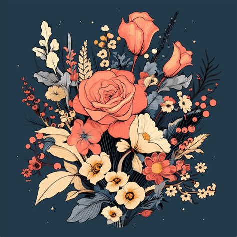 Ilustración de Vector de flores Vector Premium