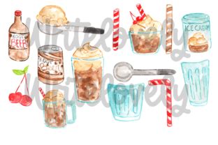 Watercolor Root Beer Float Clipart Graphic By Writelovely Creative