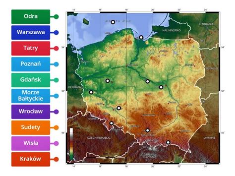 Mapa Polski Rysunek Z Opisami