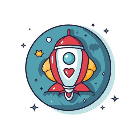 Icono de cohete Ilustración vectorial de un cohete en el espacio Diseño