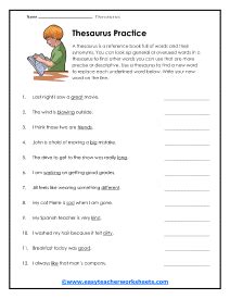 Thesaurus Challenge Worksheets Teacher Made Twinkl Worksheets Library