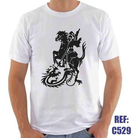 Camisa São Jorge Santo Guerreiro Religiosa Igreja Católica em Promoção