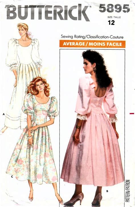 S Butterick Uncut Vintage Sewing Pattern Misses Formal Dress