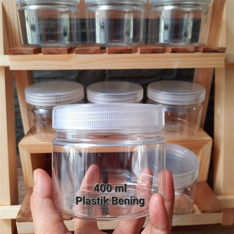 Jual Toples Tabung Plastik Toples Jar Dessert Kue Kering Snack 400 Ml