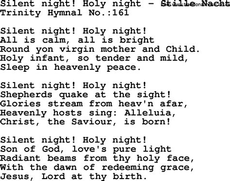 Trinity Hymnal Hymn Silent Night Holy Night Stille Nacht Lyrics