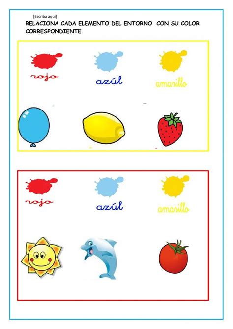Colores primarios exercise for Infantil 3 años Pincode