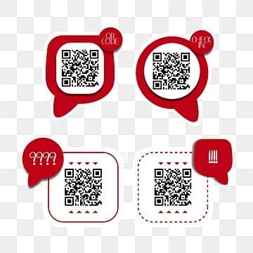 Set Qr Code Scan Label Stickers Digital Modern Data Identification