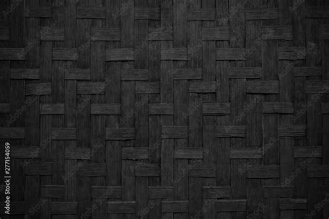 Black Woven Wood Texture Background Dark Weave Bamboo Wood Texture