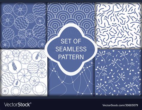 Set Ornamental Seamless Patterns Endless Vector Image