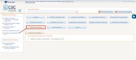 2 2 2 3 1 4 Como solicitar a procuração eletrônica no eCAC