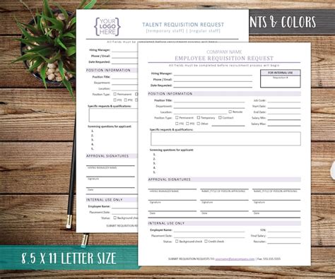 Employee Requisition Request Form Template Human Resources Talent