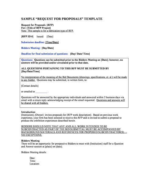 40 Best Request For Proposal Templates Examples RPF Templates