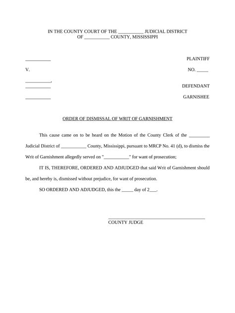 Writ Garnishment Doc Template PdfFiller