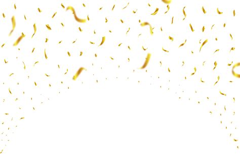 Confetti And Foil Background PNG Realistic Golden Ribbon And Confetti