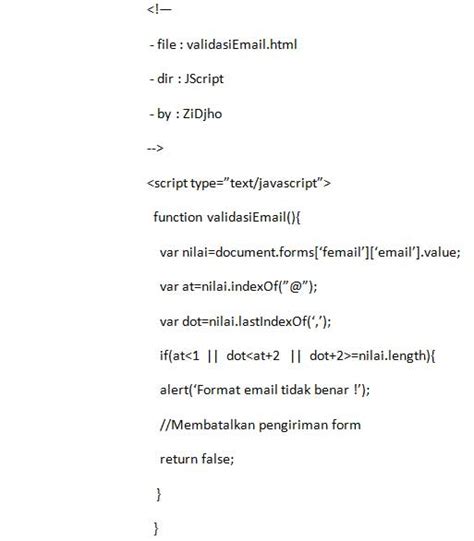 membuat validasi email dengan javascript webhozz blog