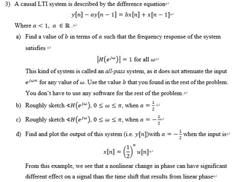 Solved 3 A Causal LTI System Is Described By The Difference Chegg