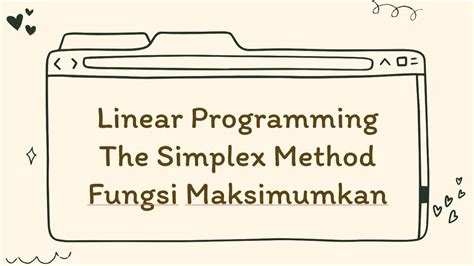 linear programming the simplex method fungsi maksimum kelas d kel 4 ganjil 2022 2023 youtube