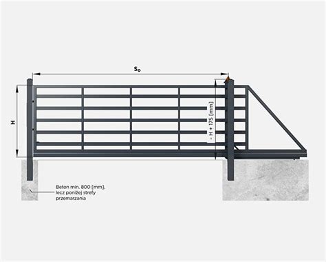 Brama Przesuwna Palisada SOLID 6000mm X 1600mm RAL7016 MAT 6000 X 1600