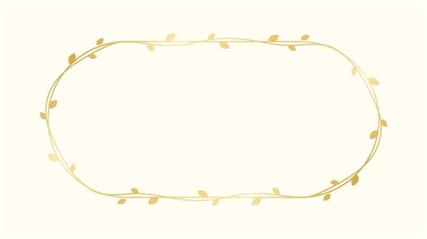 Oval Golden Frame With Botanical Design Round Vine Frame Wedding
