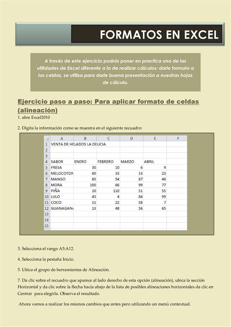 formatos en excel socializar a travÈs de este ejercicio podr·s poner en practica una de las
