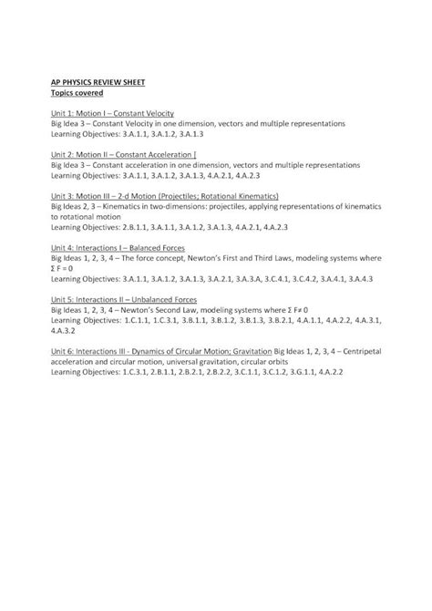 Pdf Ap Physics Review Sheet Pdf Fileap Physics Review Sheet