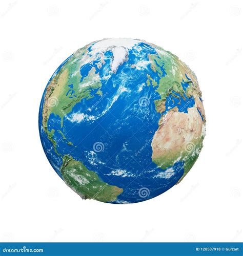 Planet Earth Globe Isolated On White Background Blue And Green