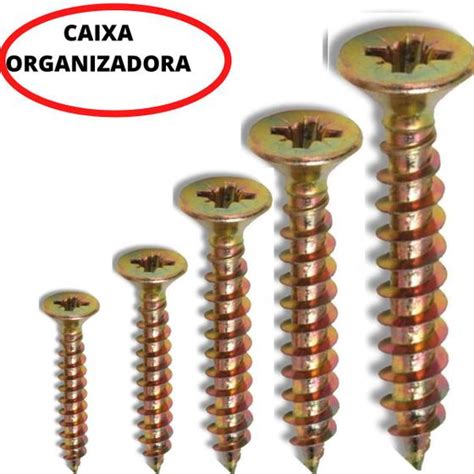 Kit Parafuso Madeira Philips Organizador 250 Parafusos Para MDF