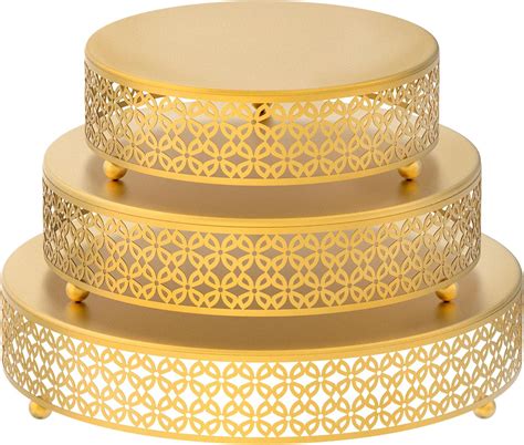Amazon Lyellfe Set Of 3 Gold Cake Stand Decorative Metal Cupake
