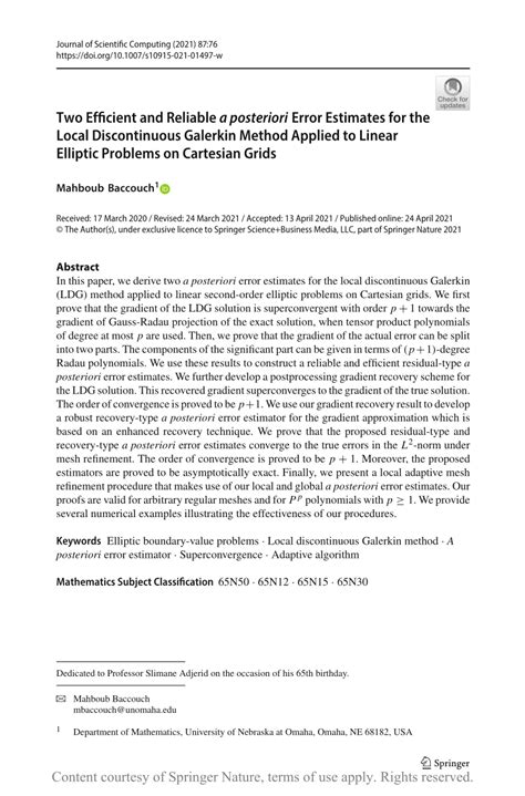two efficient and reliable a posteriori error estimates for the local discontinuous galerkin