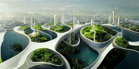 Midjourney Envisions A Futuristic Sustainable City With Air Purifying