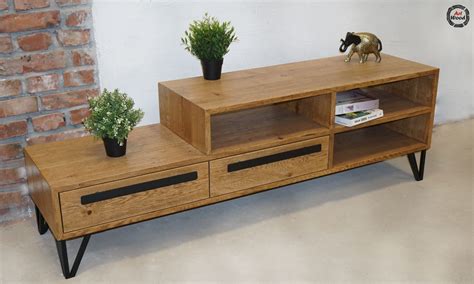 Loftowa Szafka RTV Szafka Pod Telewizor PLUM Art Wood