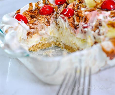 No Bake Banana Split Cake Lamberts Lately