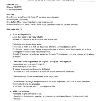 Compte Rendus Commission Hygi Ne S Curit Upmd